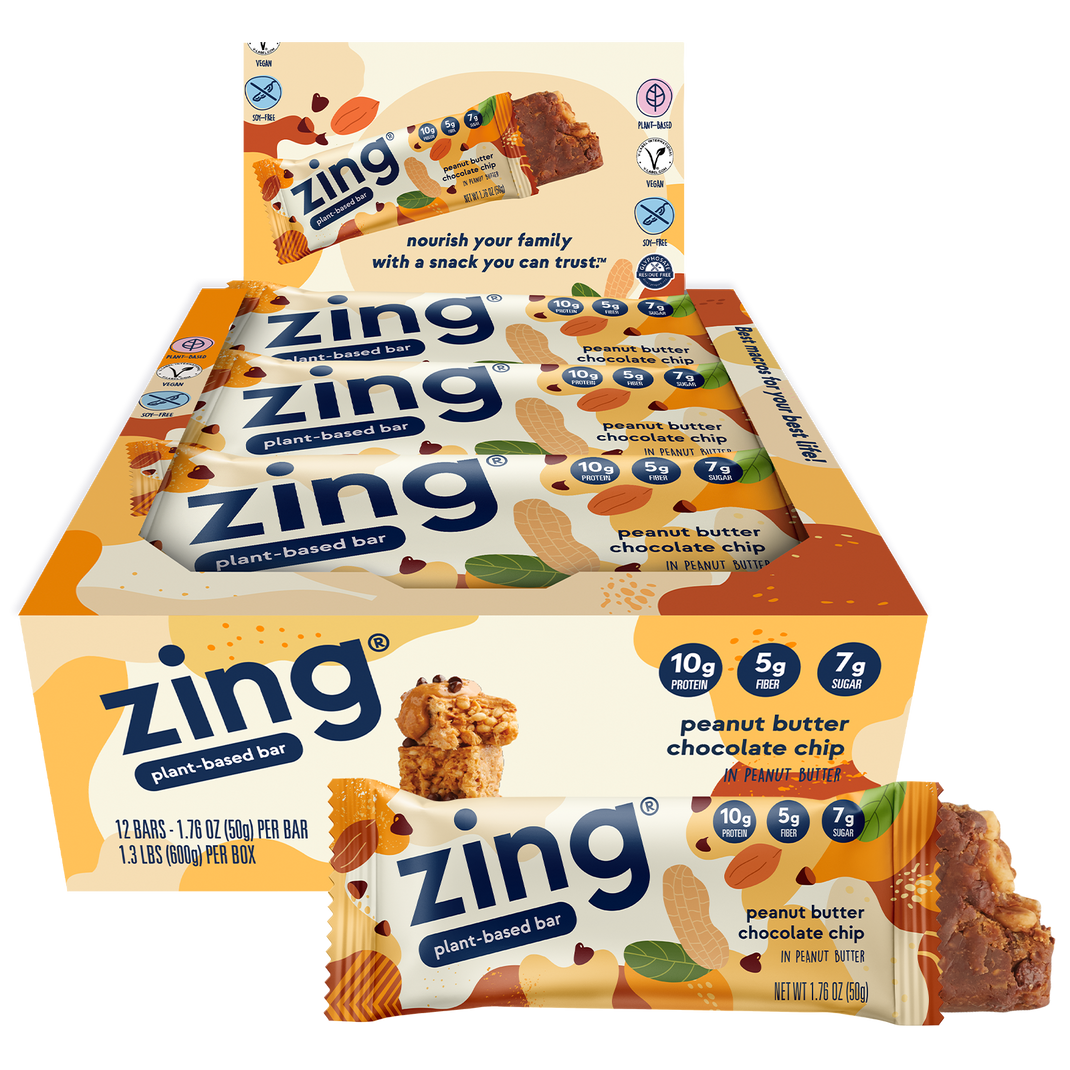 Buy Zing Peanut Butter Chocolate Chip Nutrition Bars - Vegan, All ...